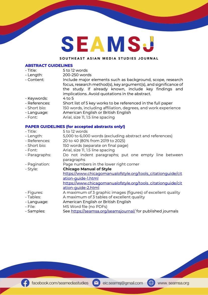 Call for Papers for Issues 8.1 “Media Management” – [SEAMSA]